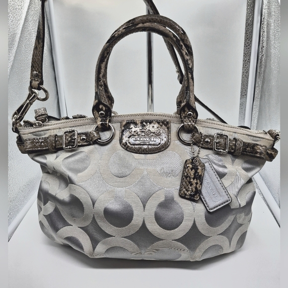 Coach | Bags | Coach Sophia Op Art Madison Snakeskin Satchel | Poshmark